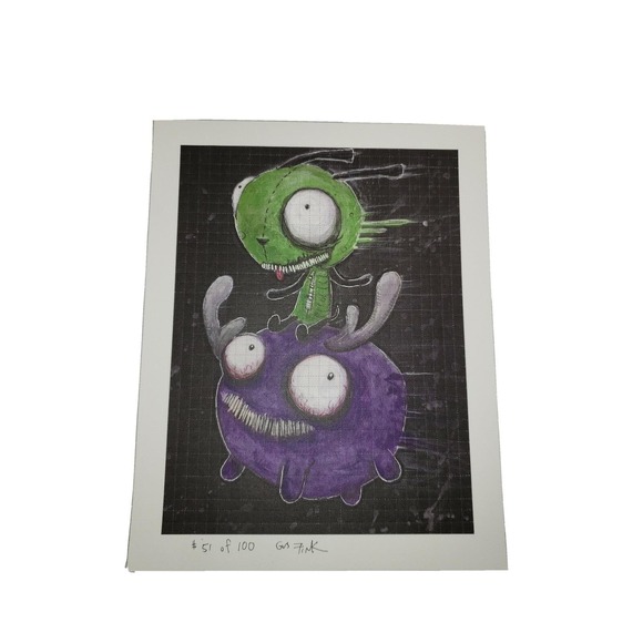 Art | Gus Fink Signed Blotter Art Print Gir Invader Zim Psychedelic Art ...